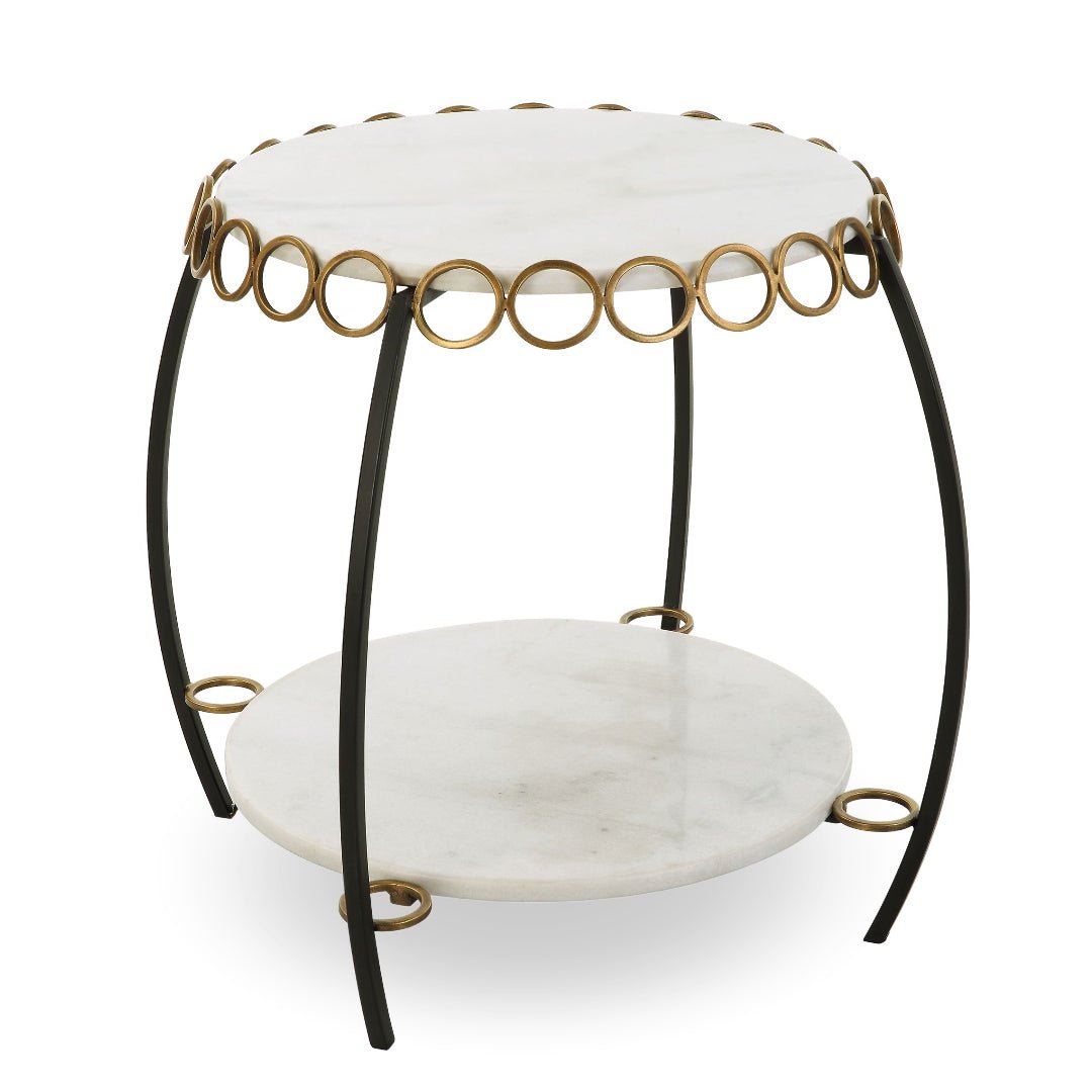 CHAINLINK WHITE MARBLE SIDE TABLE – ShopDesignTap