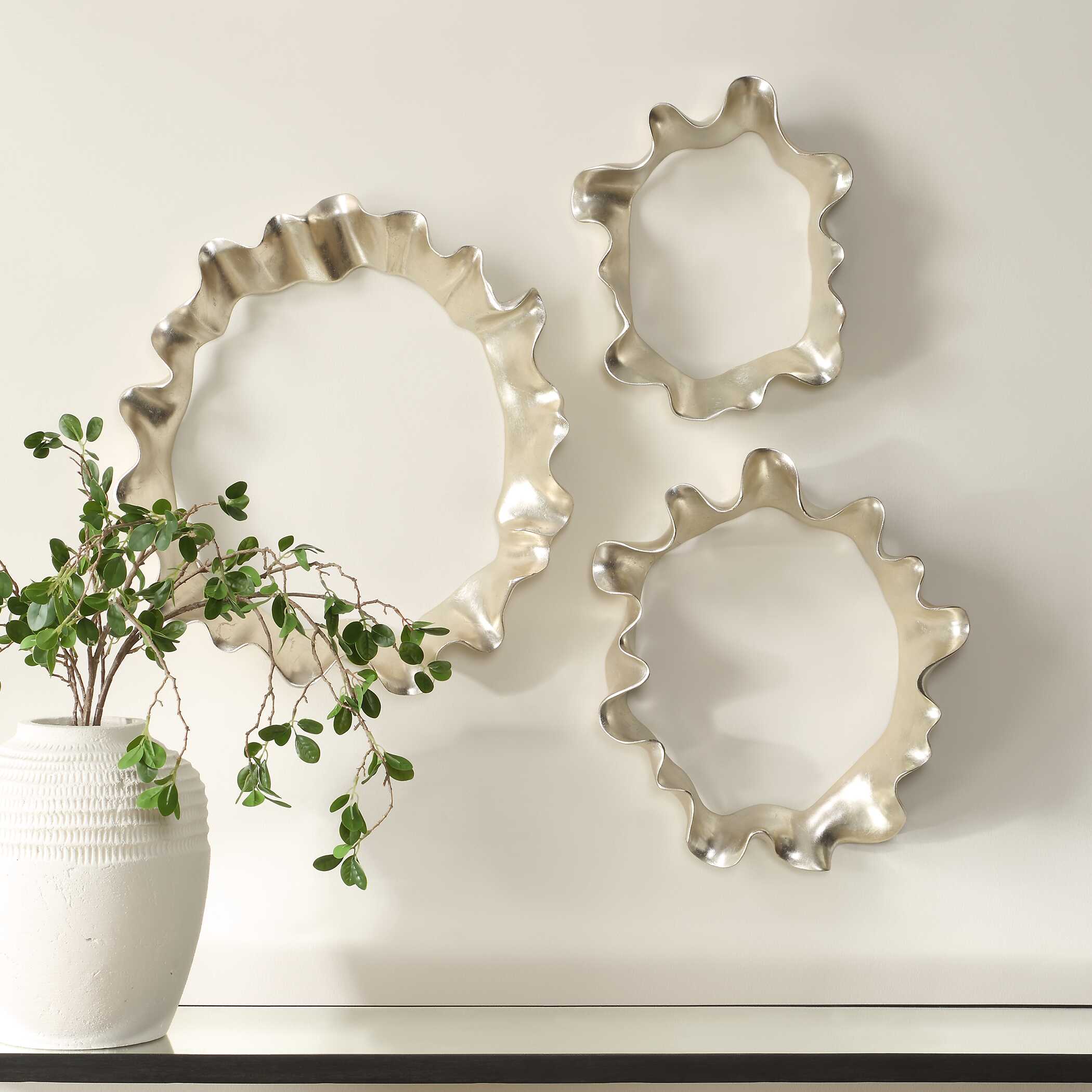 RIPPLE EFFECT SILVER WALL DECOR | SET OF 3 – ShopDesignTap