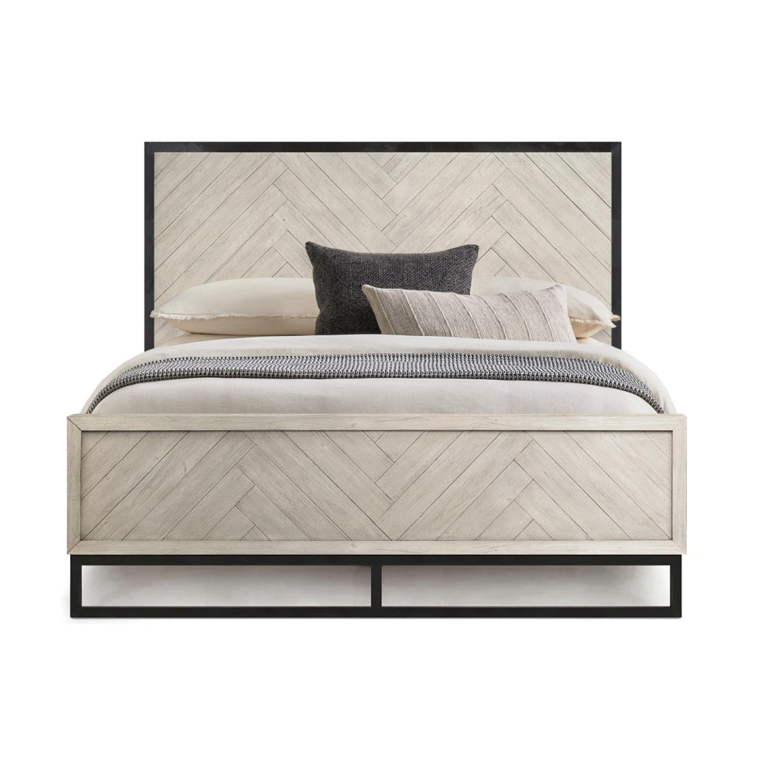 ANTIQUE GREY WASH HERRINGBONE PANEL BED – ShopDesignTap