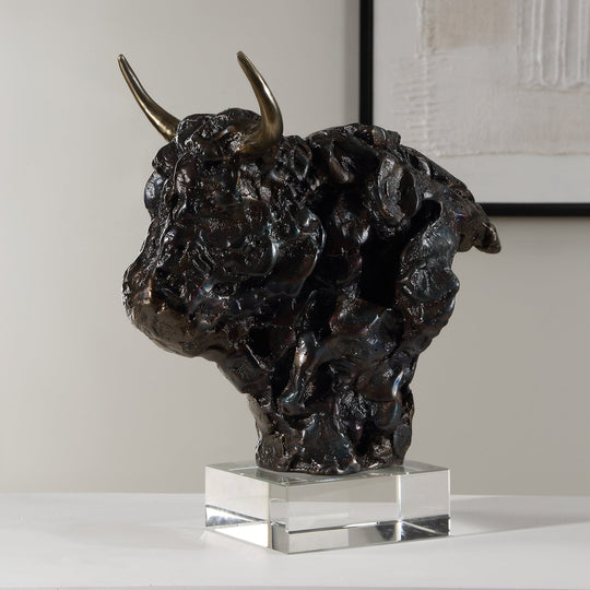 BISON BUST BRONZE SCULPTURE – ShopDesignTap