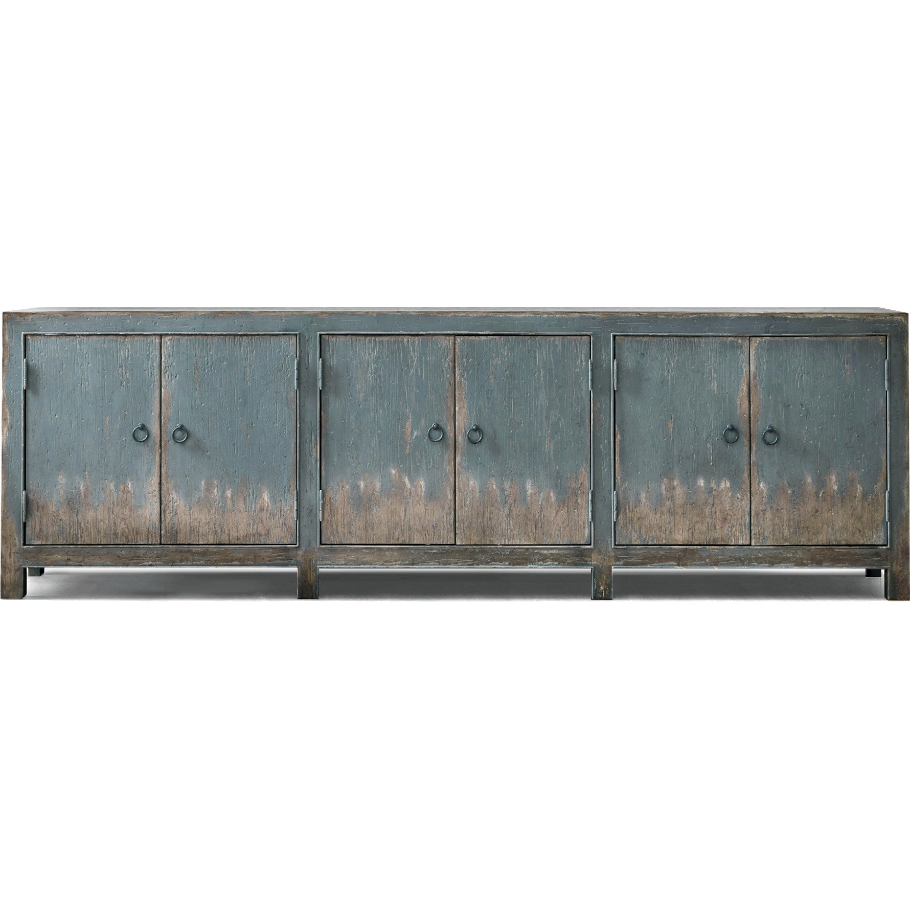 BOHEME RUSTIC FRENCH BLUE MEDIA CONSOLE | 89"W x 18.5"D x 28"H ...