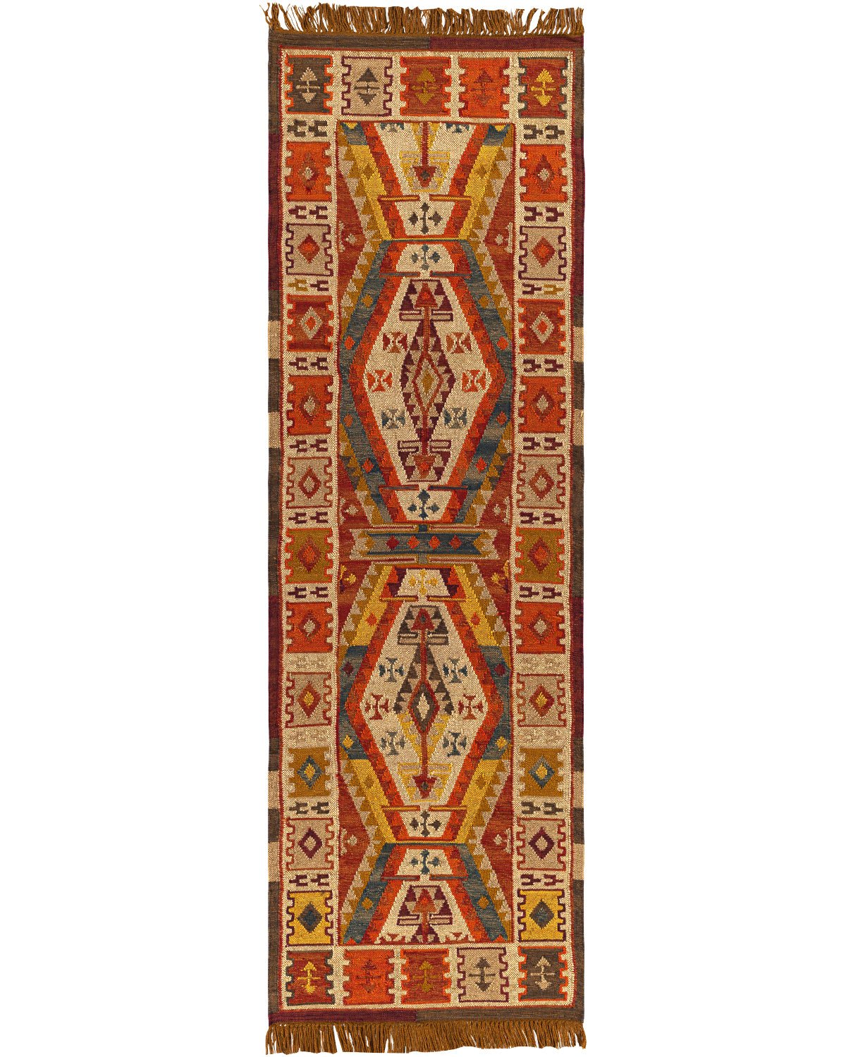 orange patterned rugs