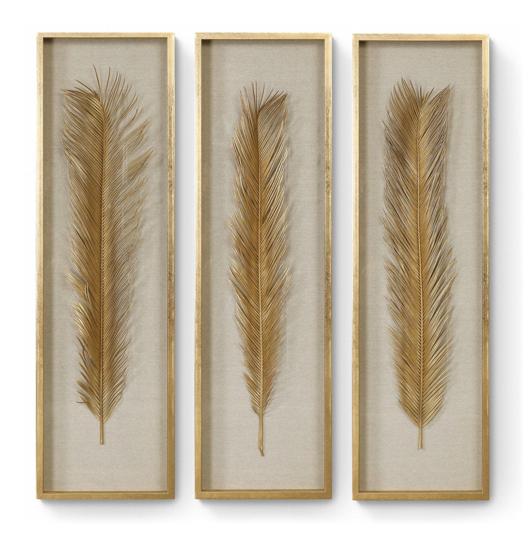 GOLDEN PALMS SHADOW BOX ART | SET OF 3 – ShopDesignTap