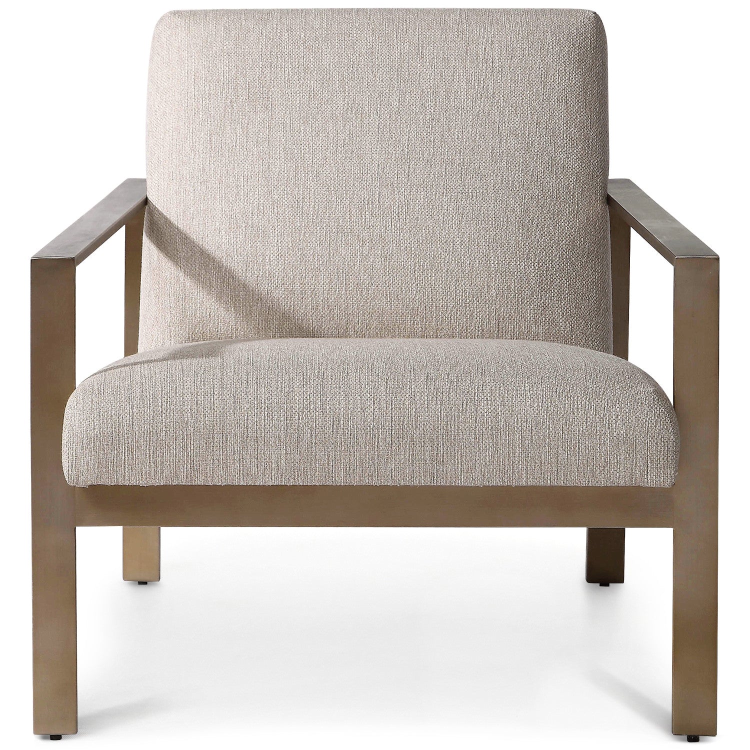 JOSHUA UPHOLSTERED ARM CHAIR BRUSHED BRASS, OATMEAL – ShopDesignTap