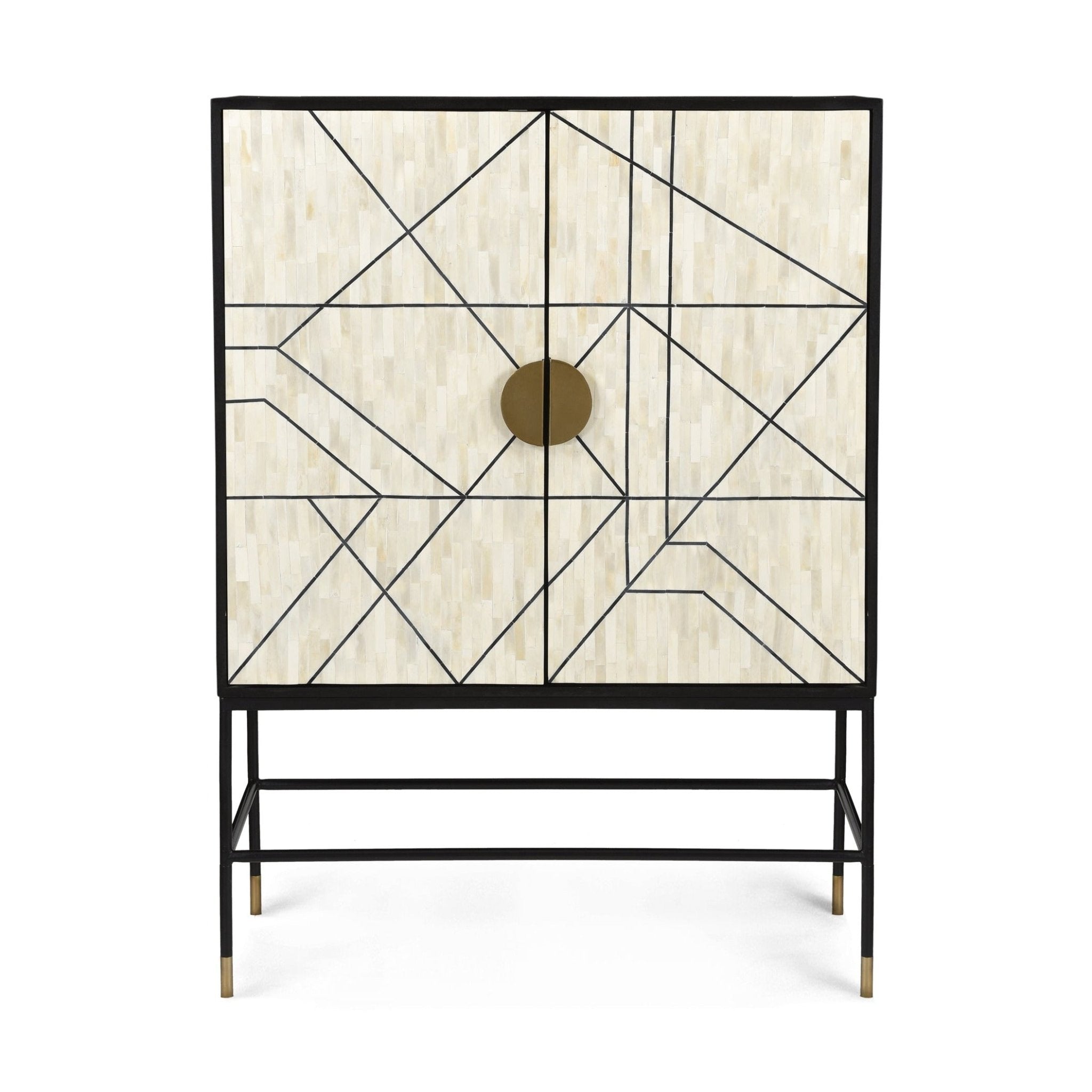 LIGNE MOSAIC BONE INLAY CABINET: 40"W x 16"D x 55"H – ShopDesignTap