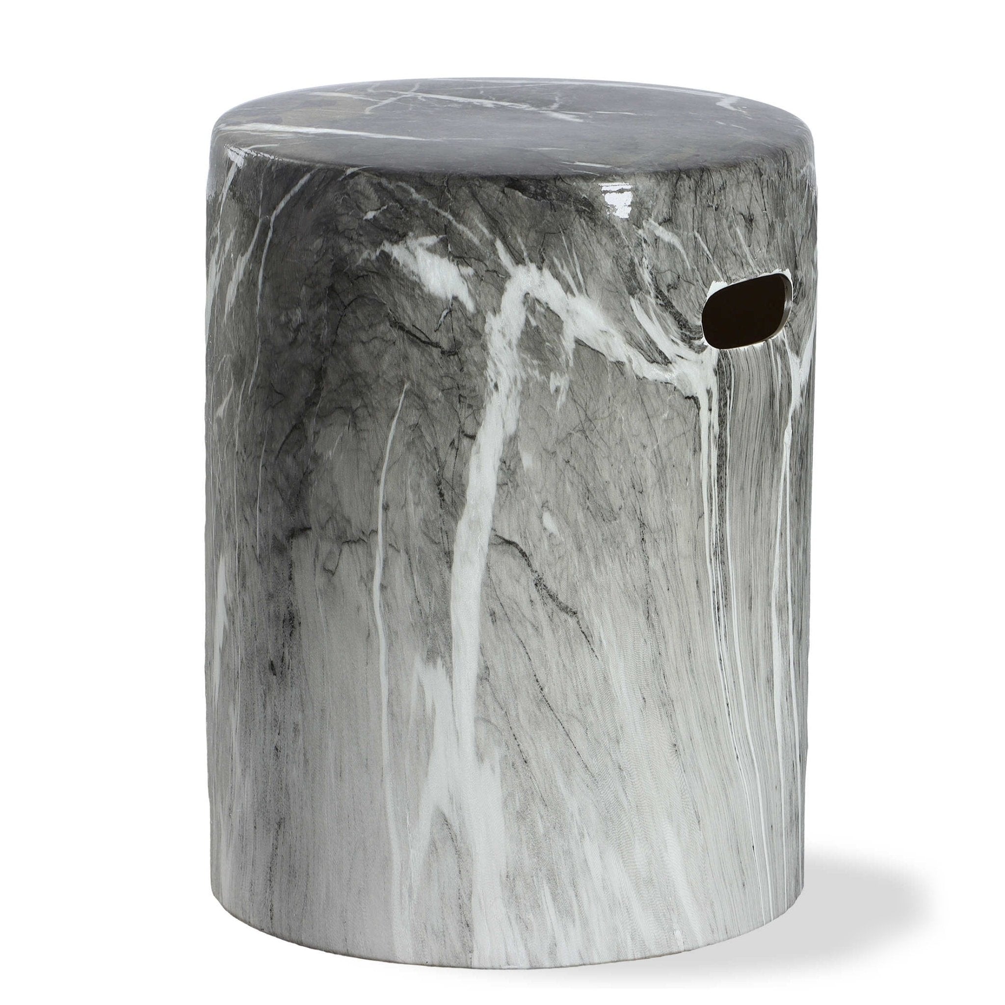 MARVEL BLACK & WHITE MARBLED GARDEN STOOL – ShopDesignTap