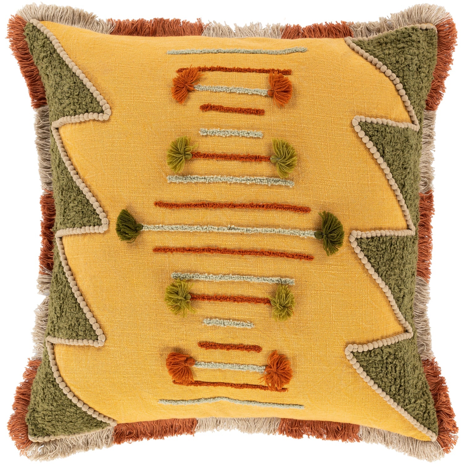 RASTA EMBROIDERED FRINGE PILLOW – ShopDesignTap