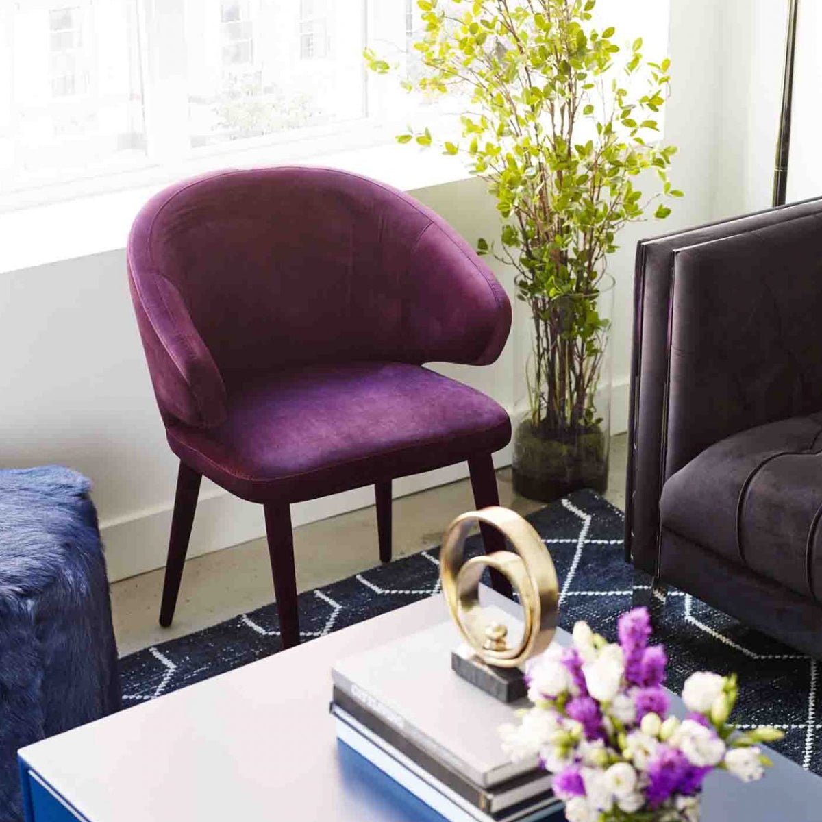 Purple velvet dining room chairs store