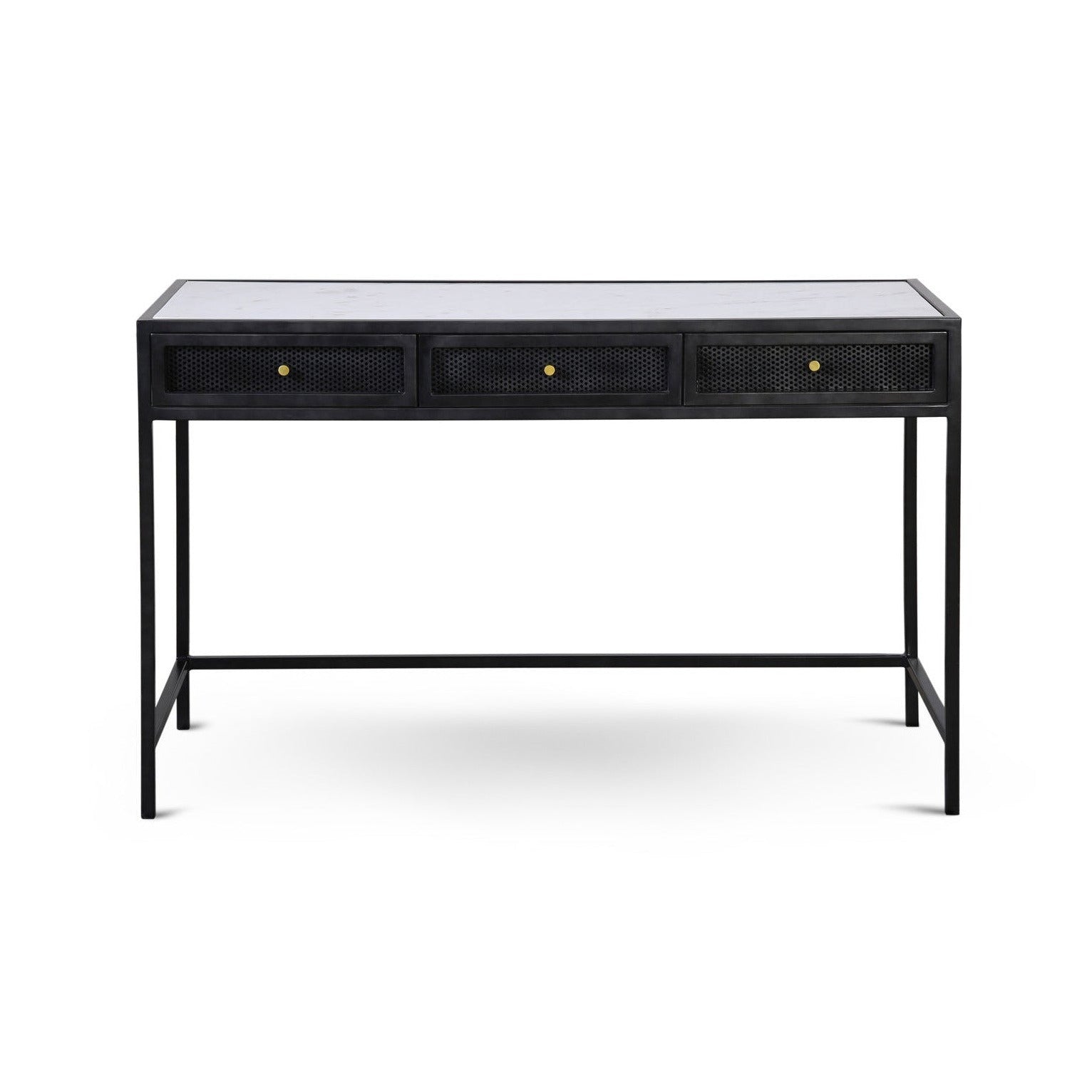 ALINA 3 DRAWER WRITING DESK: BLACK with MARBLE TOP – ShopDesignTap